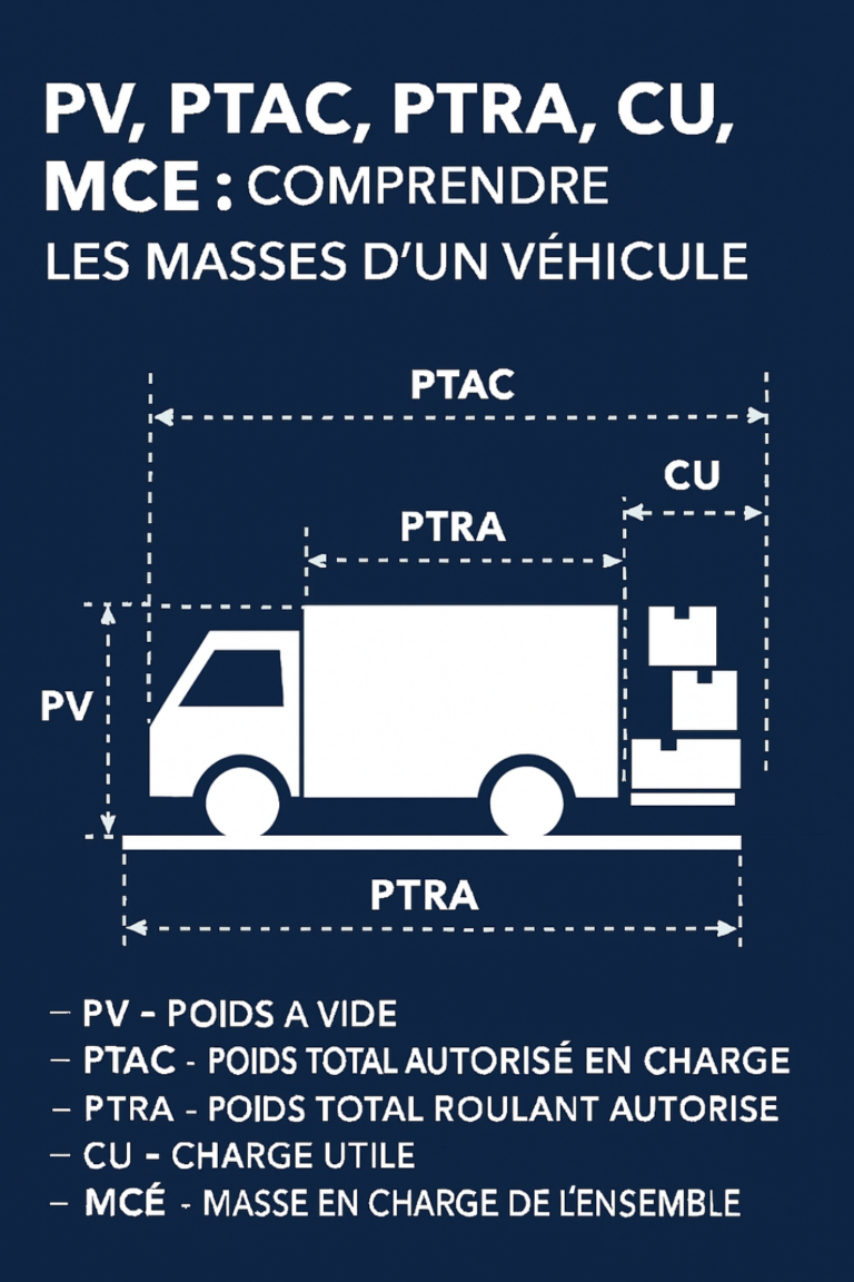 PV, PTAC, PTRA, CU, MCE : Le guide complet des masses réglementaires en transport routier ...